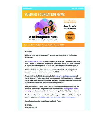 Summer Foundation updates - Summer Foundation